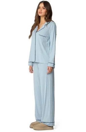 EDIKTED Jeanette Pajama Pants - Light-blue