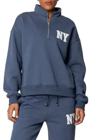 EDIKTED Ny Quarter Zip Sweatshirt