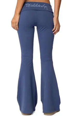 EDIKTED Aiyana Foldover Waistband Flare Pants
