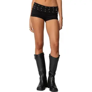 EDIKTED Studded Micro Shorts - Black