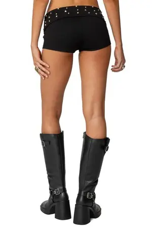 EDIKTED Studded Micro Shorts - Black