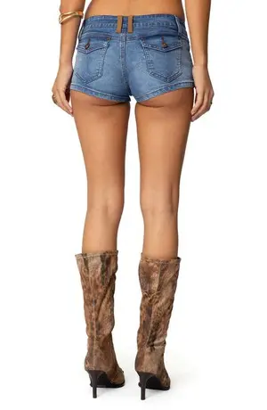 EDIKTED Max Low Rise Denim Shorts
