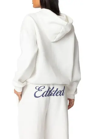 EDIKTED Oversized Fleece Hoodie - White