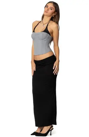 EDIKTED Jara Layered Lace Halter Corset
