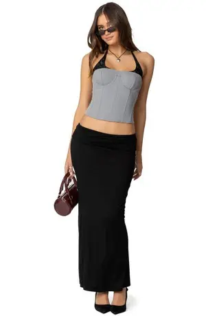 EDIKTED Jara Layered Lace Halter Corset