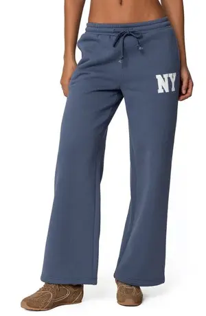 EDIKTED Ny Wide Leg Fleece Sweatpants