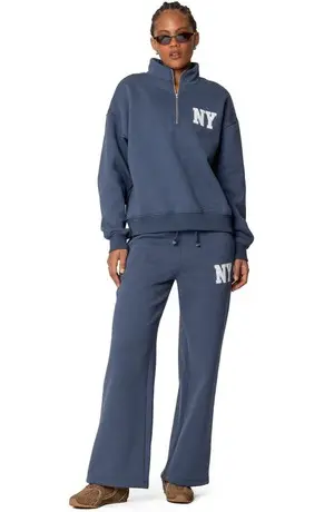 EDIKTED Ny Wide Leg Fleece Sweatpants