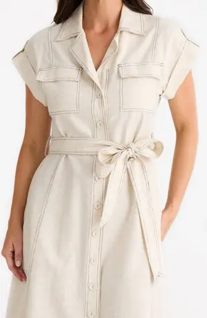 BRAVE+TRUE Portia Cotton & Linen Blend Maxi Shirtdress
