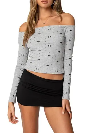 EDIKTED Ryna Bow Off-the-shoulder Top