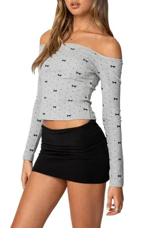 EDIKTED Ryna Bow Off-the-shoulder Top
