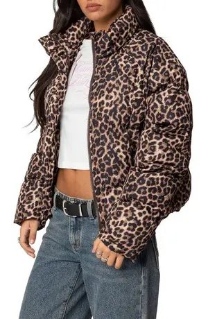 EDIKTED Dalya Print Puffer Jacket