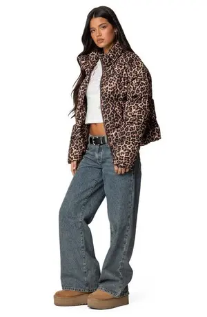 EDIKTED Dalya Print Puffer Jacket