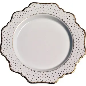 ANNA WEATHERLEY Simply Anna Antique Polka Salad Plate - White/gold