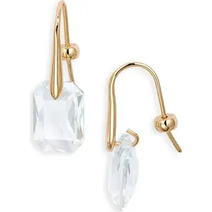 Nordstrom Floating Octagon Crystal Drop Earrings - Clear- Gold
