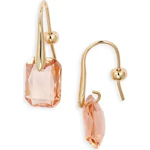 Nordstrom Floating Octagon Crystal Drop Earrings Light Peach- Gold