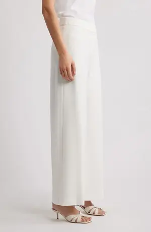 TAHARI ASL Wide Leg Trousers - White