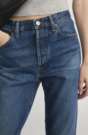 FRAME Vertical High-waist Straight-leg Jeans - Logic