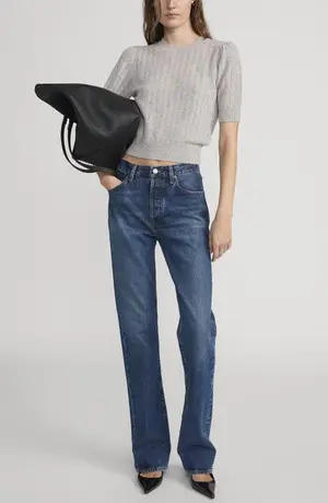 FRAME Vertical High-waist Straight-leg Jeans - Logic