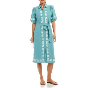 Linen Embroidered Dresses