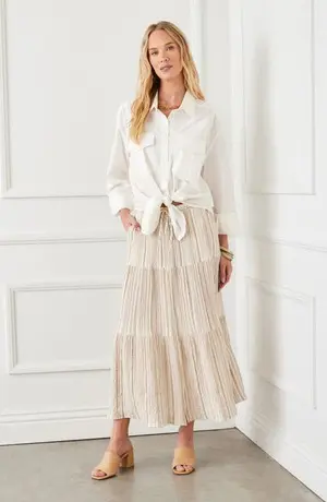Karen Kane Tie Front Button-up Shirt