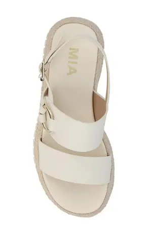 Mia Yuna Espadrille Platform Wedge Sandals - Bone