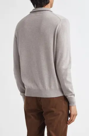 Massimo Alba Half Zip Cashmere Pullover - Tortora