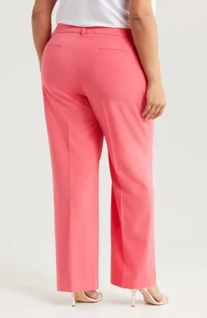 TAHARI ASL Bird Eye Straight Leg Trousers - Sunset