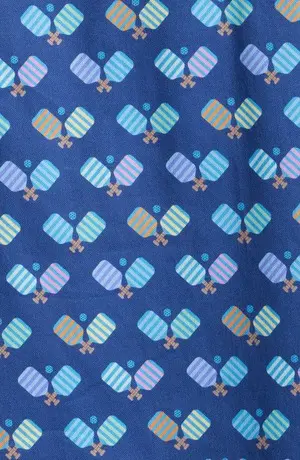 Johnston & Murphy Pickleball Print Short Sleeve Button-up Shirt - Navy Multi