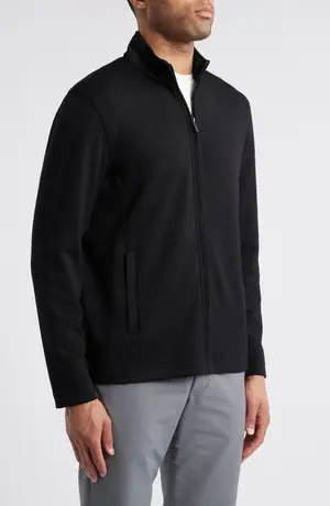 Johnston & Murphy Relaxed Fit Zip-up Sweatshirt - Black