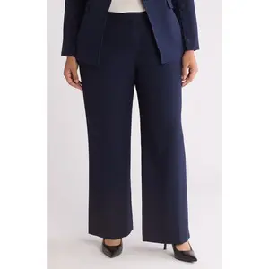 TAHARI ASL Wide Leg Trousers - Deep Navy