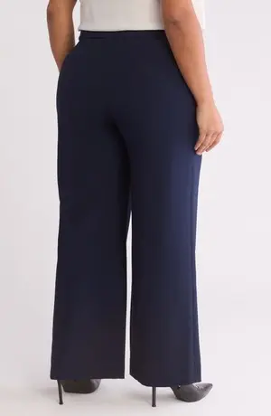 TAHARI ASL Wide Leg Trousers - Deep Navy
