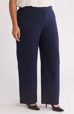 TAHARI ASL Wide Leg Trousers - Deep Navy