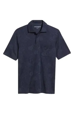 Johnston & Murphy Paisley Jacquard Polo - Navy