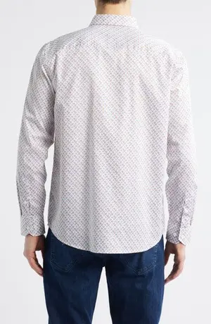 Johnston & Murphy Fan Print Button-up Shirt