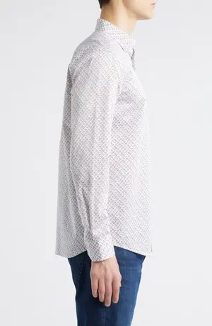 Johnston & Murphy Fan Print Button-up Shirt