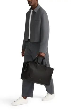 Tumi Nelson Leather Duffle Bag - Black Bombe