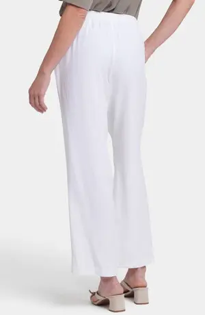NYDJ Relaxed Drawstring Linen Blend Pants - White