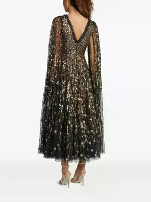 NEEDLE & THREAD Sequined Cape Dress