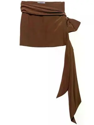 Prada Crepe De Chine Mini Skirt - Brown