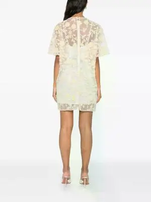 ROTATE BY BIRGER CHRISTENSEN Floral-embroidered Mini Dress - Yellow