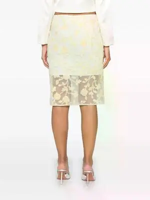 ROTATE BY BIRGER CHRISTENSEN Floral-beaded Pencil Skirt