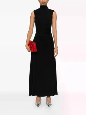 ROTATE BY BIRGER CHRISTENSEN Floral-appliqué Maxi Dress - Black