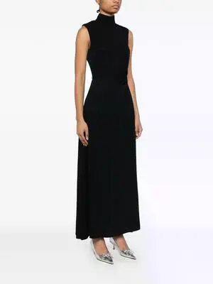 ROTATE BY BIRGER CHRISTENSEN Floral-appliqué Maxi Dress - Black