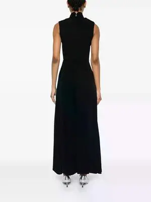 ROTATE BY BIRGER CHRISTENSEN Floral-appliqué Maxi Dress - Black