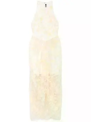 ROTATE BY BIRGER CHRISTENSEN Floral-beaded Midi Dress