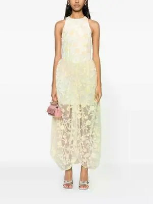 ROTATE BY BIRGER CHRISTENSEN Floral-beaded Midi Dress