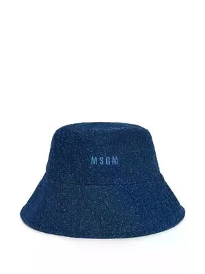 MSGM Embroidered Bucket Hat - Blue