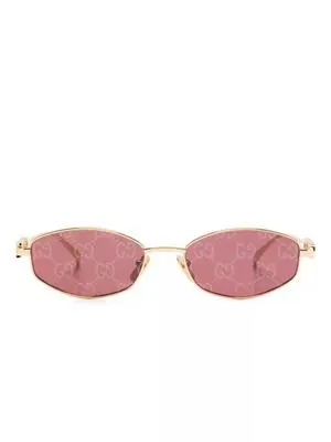 Gucci Geometric-frame Sunglasses - Gold