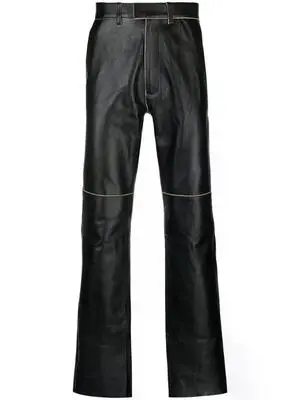 Martine Rose Straight-leg Leather Trousers - Black