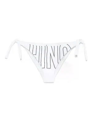 Moschino Rubber Logo Bikini Bottoms - White